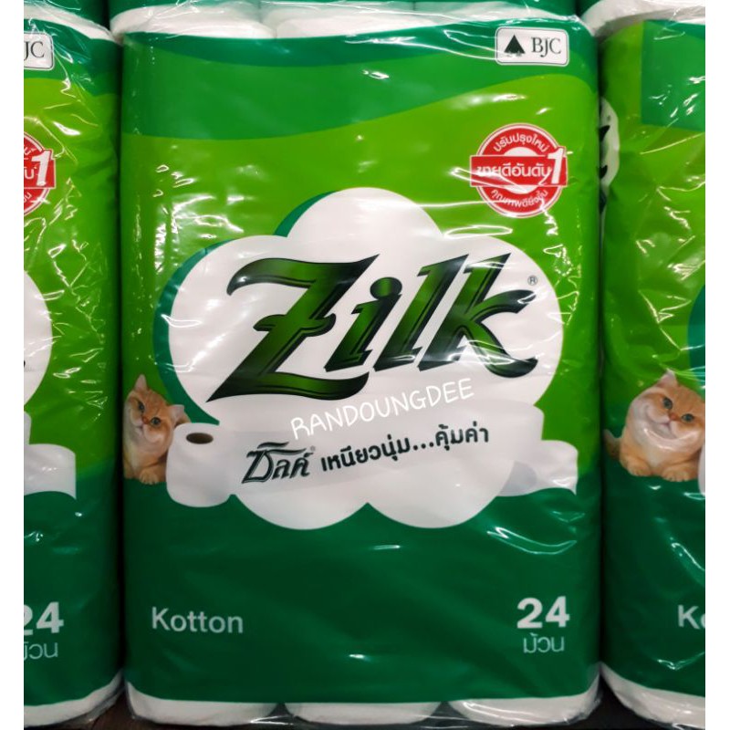 ซิลค์ คอตตอน กระดาษชำระ แพ็ค 24 ม้วน ทิชชู่ม้วน Zilk Kotton Roll Tissue | Shopee Thailand