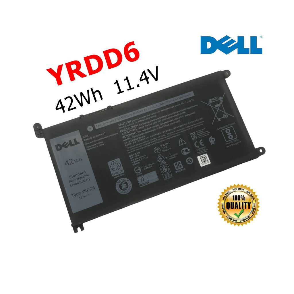 Dell แบตเตอรี่ YRDD6 ของแท้ (สำหรับ Inspiron 3400 5488 5493 5593 5481 ...