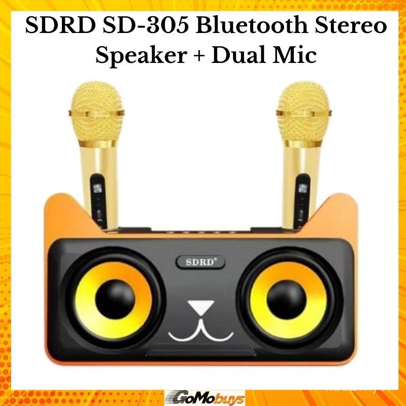 93Gq sd306 Karaoke Dual Microphone Wireless Bluetooth Speaker SD-306 ...