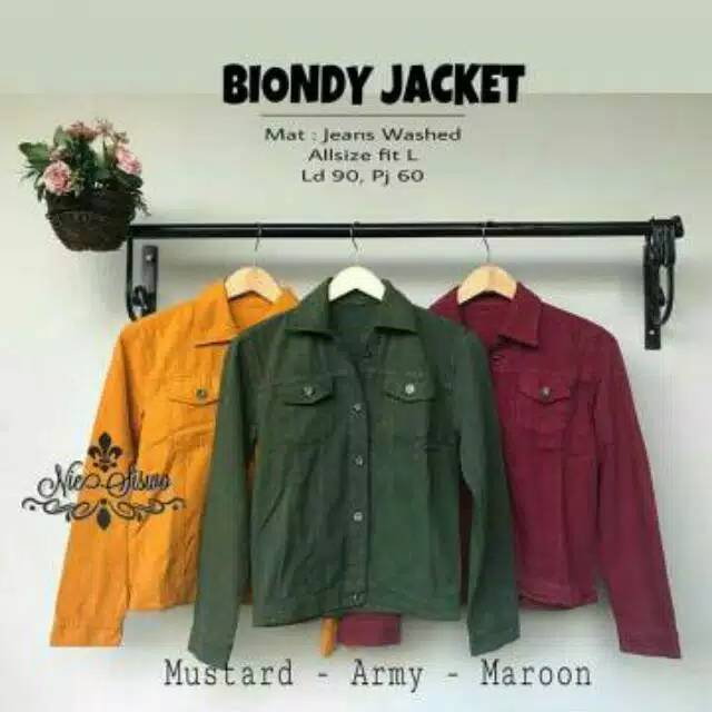 ป้ายบอกทาง เสื้อแจ็กเก็ตยีน BIONDY สีออโรร่า - fatirshop01.th - ThaiPick