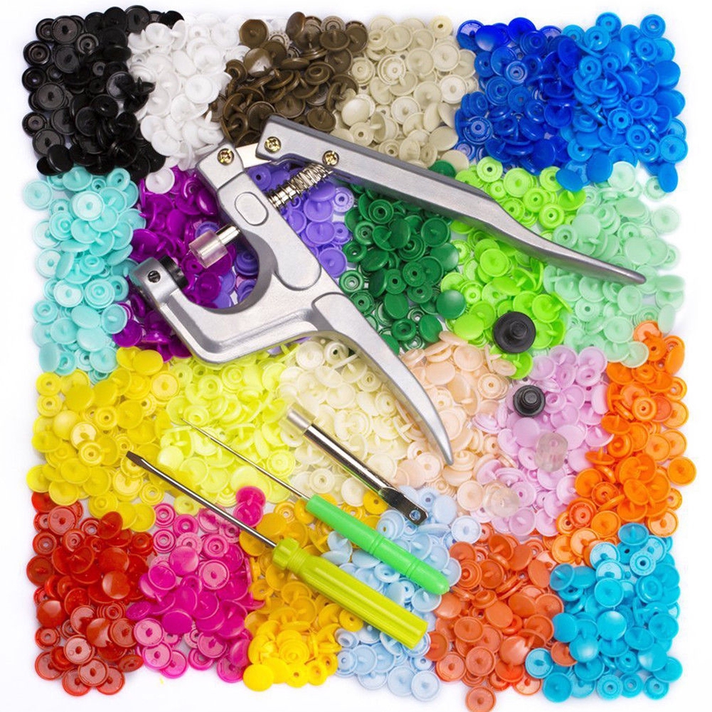 360 Sets T5 Plastic Buttons Hand-held Tools Resin Clothing DIY Snap ...