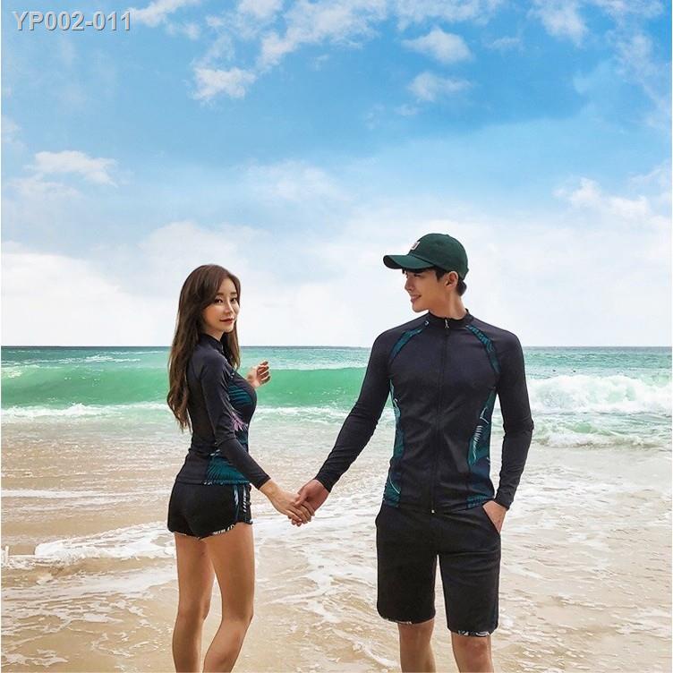 BikiniTime (M-3XL) SB99 เกรดผ้าหนา ชุดว่ายน้ำคู่ชาย-หญิง แขนยาวขายาวสี ...
