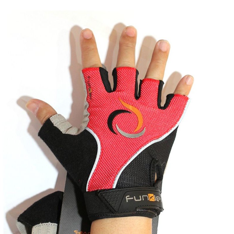 ถุงมือปั่นจักรยานแบบครึ่งนิ้ว FUNKIER รุ่น GLVM-11 สีดำสีแดงสีน้ำเงิน - lekbikechiangmai - ThaiPick