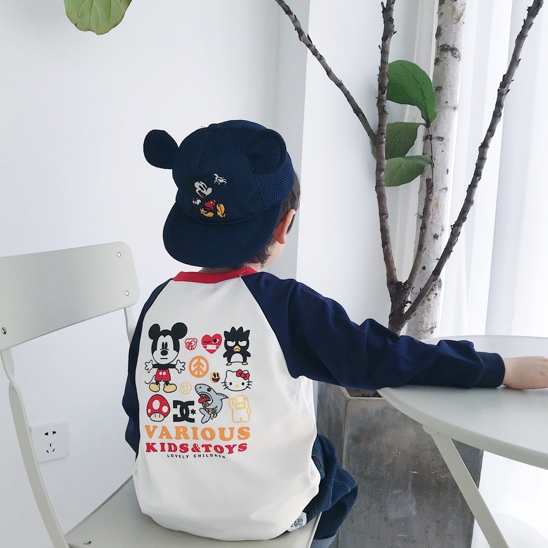 ins children's clothing autumn new boys and girls foreign style cartoon ...