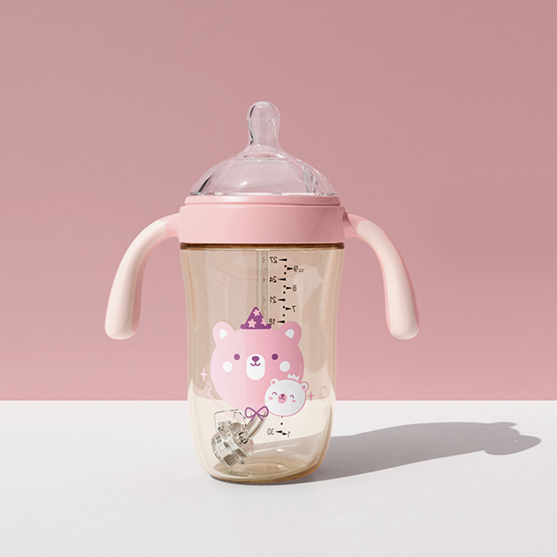 ทารกกว้างปากPPSUขวด270mlมือจับฟางป้องกันการกระแทกขวดนมเด็กขวด - coh4lhccfj - ThaiPick