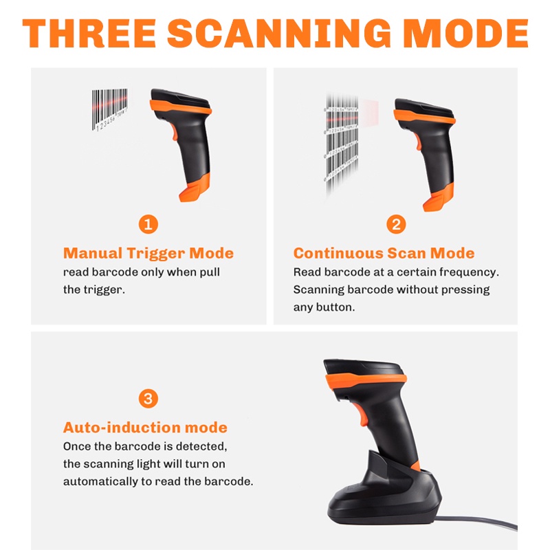 รหัสสองมิติสแกนเนอร์HSTEM 2D Wireless QR Barcode Scanner With USB ...