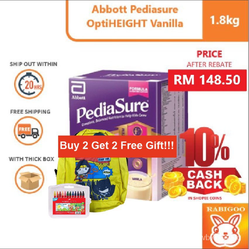 rScq RM 148.50 AFTER SHOPEE COIN REBATE ABBOTT PEDIASURE OHT VANILA 1.8KG (3600G) - rwb7pk3y0c ...