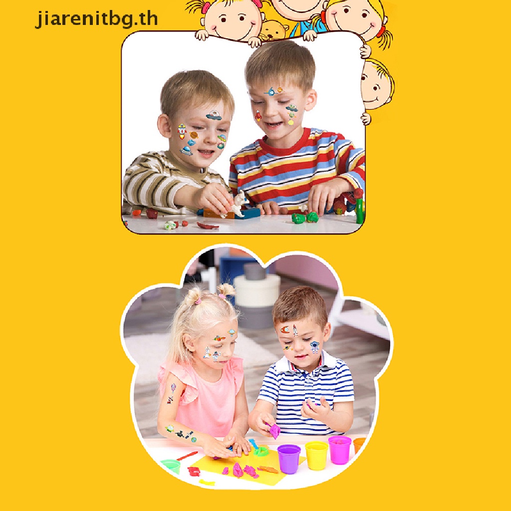 Renbg สติกเกอร์รอยสักชั่วคราว ลายการ์ตูนนักบินอวกาศ สําหรับเด็ก 12 แผ่น ...