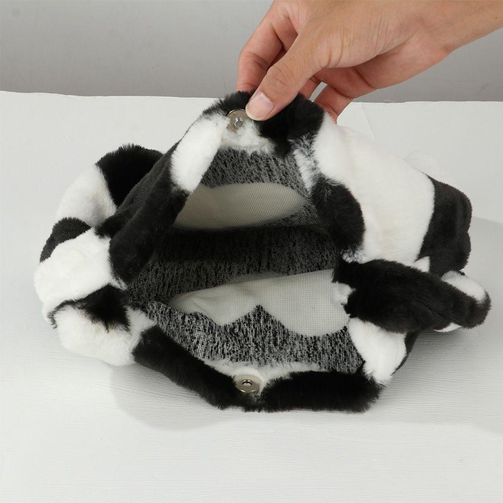 LY Women Girls Shopping Bag Female Handbag Fluffy Shoulder Bag Winter ...