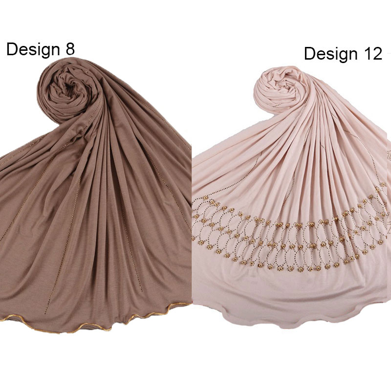 Gold line 2020 Muslim Jersey hijab scarf femme musulman wrap head ...