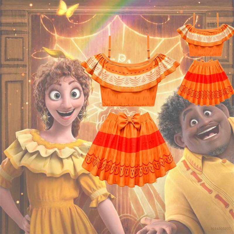 ชุดว่ายน้ําคอสเพลย์ Doly Disney Encanto PEPA สองชิ้น กระโปรงเจ้าหญิง ...