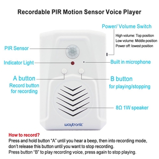 PIR Motion Sensor Activated Sound Recording Player with Built-in ...