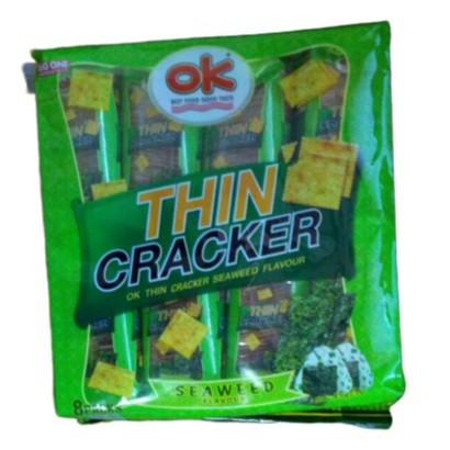 Ok Cracker Seaweed Flavour แครกเกอร์ บาง ขนมขบเคี้ยว รสสาหร่าย น้ำหนัก ...