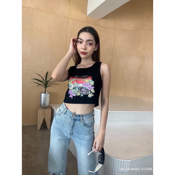ASTRAI Crop ป้ายVALEN️ เสื้อกล้ามสกรีนลาย แบบคุณโบกี้ สุดฮิต เน็ตไอดอล ...