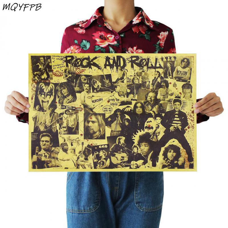 โปสเตอร์Rock Stars Gathering Kraft aer oster Home Decoration ainting ...