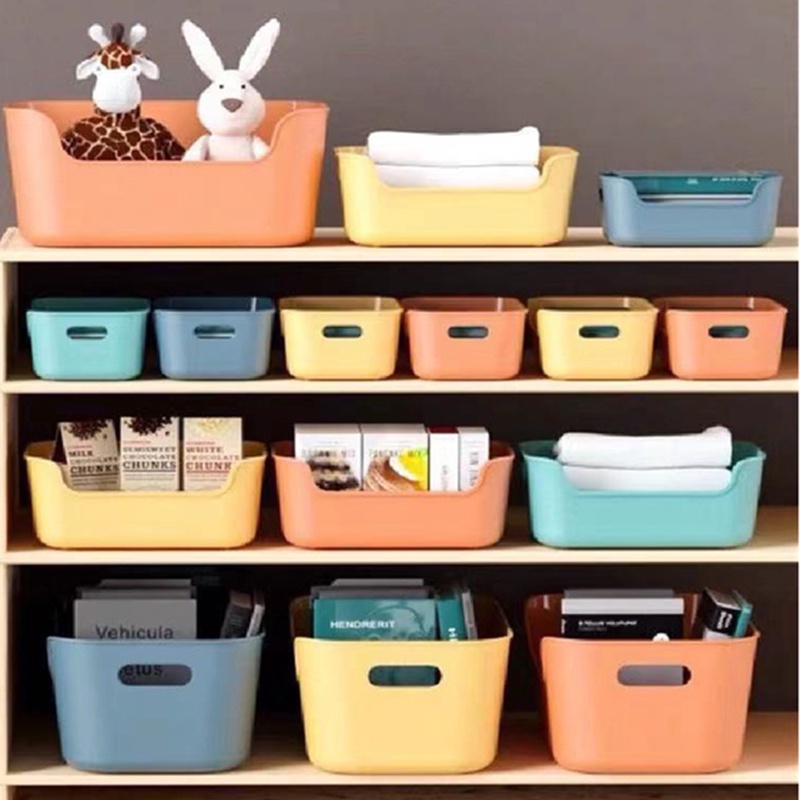 Desktop Color Plastic Sundry Storage Basket / Cosmetic Snack Storage ...