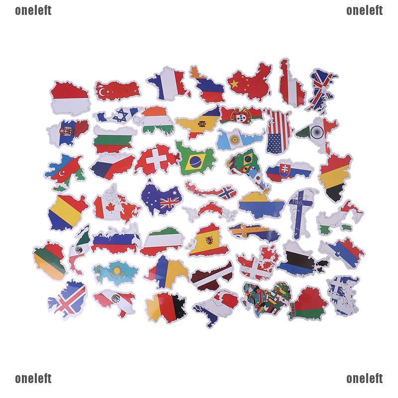 jak 50Pcs National flags stickers DIY scrapbook suitcase laptop country ...