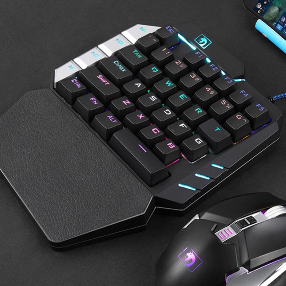 คีย์บอร์ด:Gaming Keyboard 38 Keys OneHanded Mechanical Wired Gaming ...