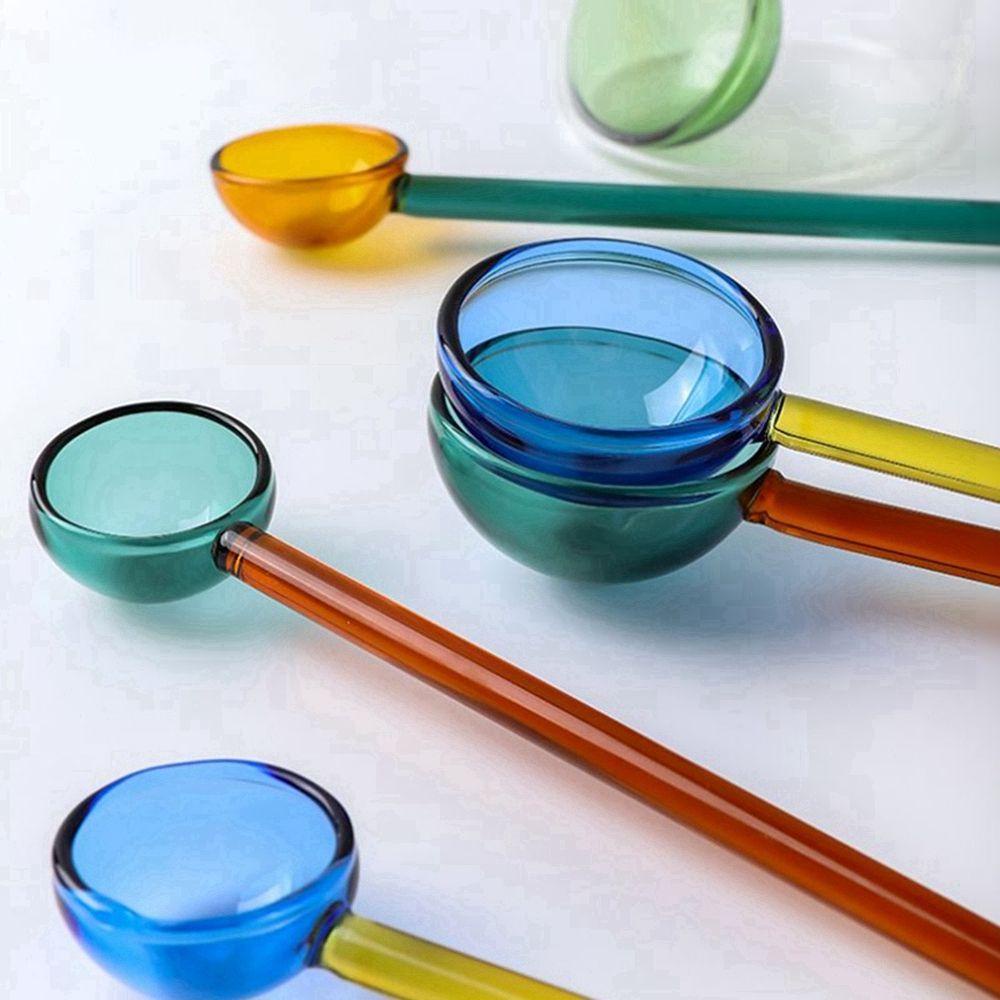 BLISS Colored Transparent Spoon Round Rod Tableware Stirring Spoons ...