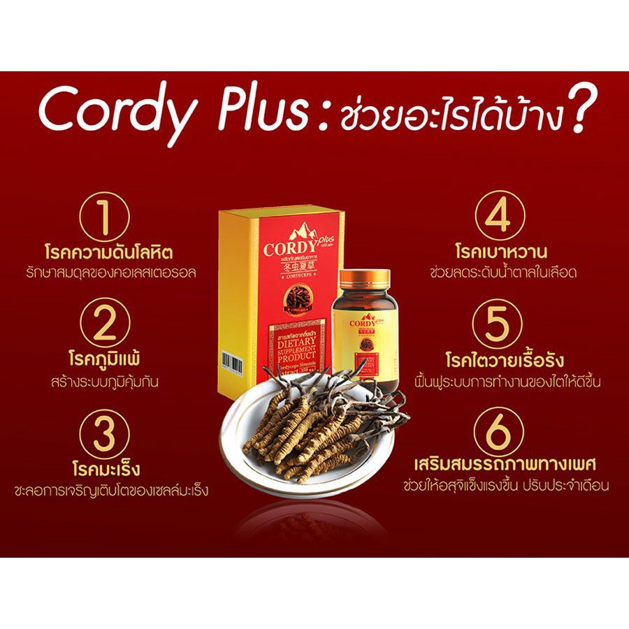 Cordy Plus คอร์ดี้ พลัส ถั่งเช่า อ.วิโรจน์ 10 แคปซูล 30 แคปซูล - nint_p - ThaiPick