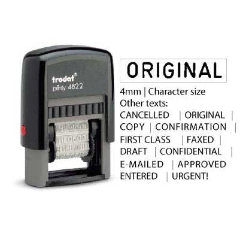 Trodat 4822 ตรายางหมึกในตัว 12 คำ หมึกสีน้ำเงิน | Shopee Thailand