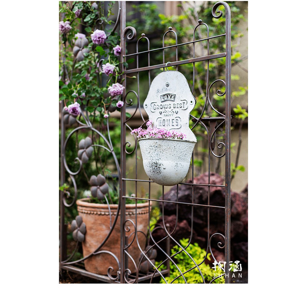 tin hanging bucket hanging pot flower bucket flower pot retro wall ...