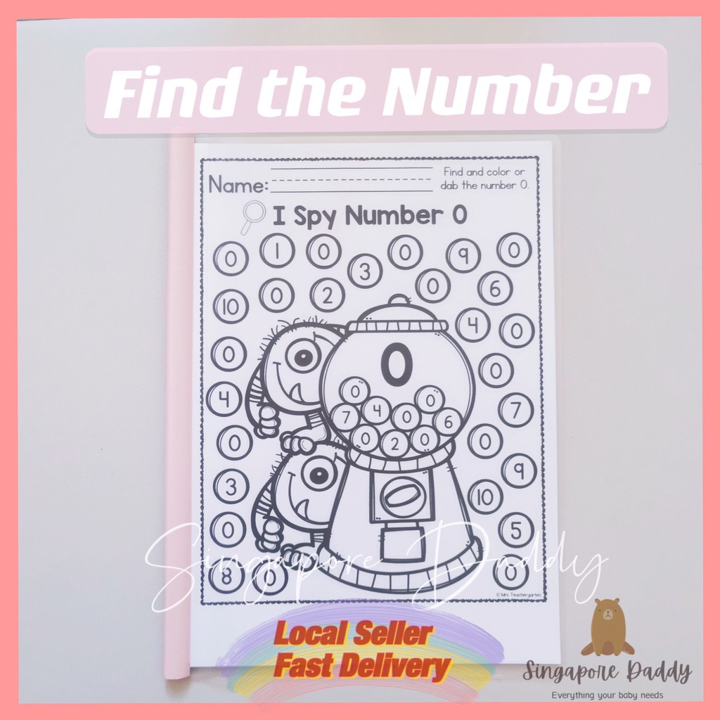 I Spy Number Number WorksheetsWorksheets Preschool Colouring Book ...