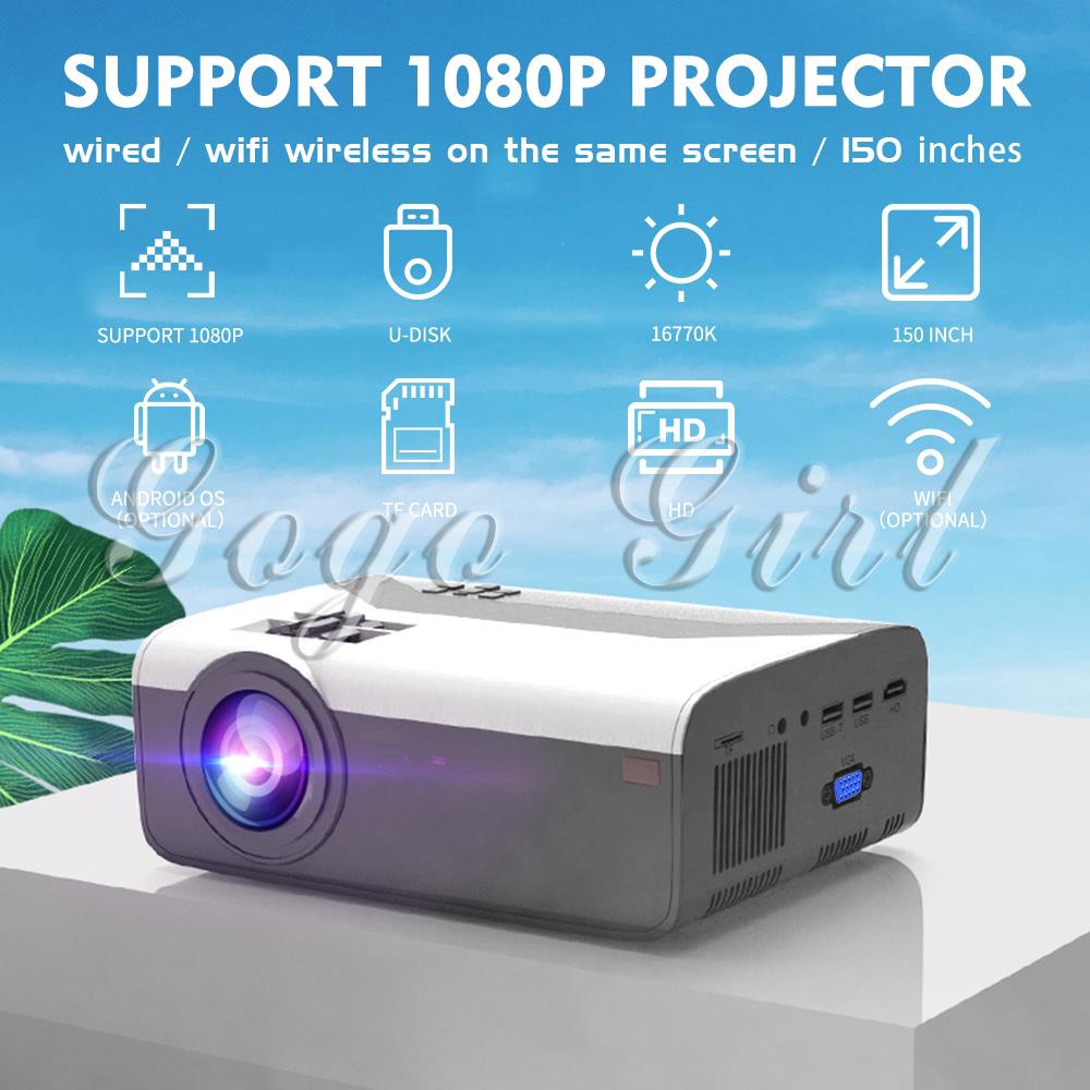 Gogo Home Theater Projector HDMI/AV/USB/TF/VGA Multimedia Projector ...