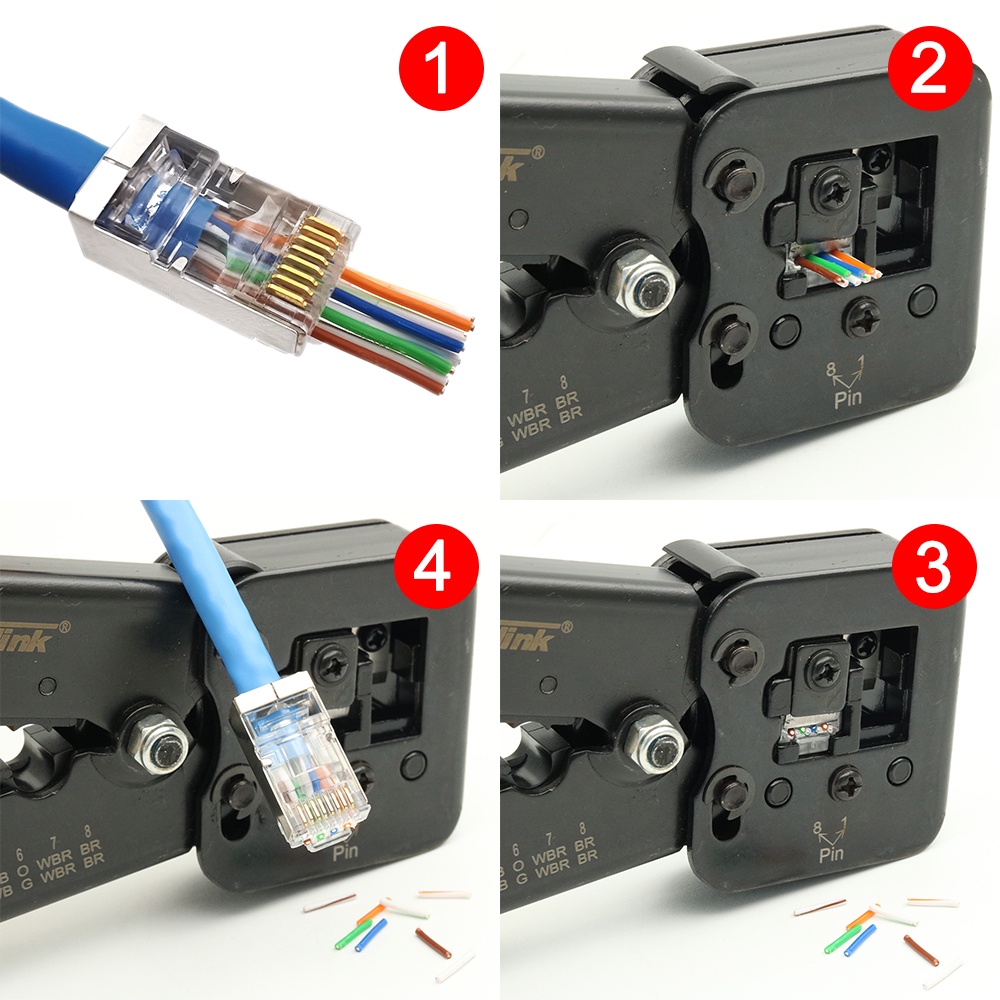 ตัวเชื่อมต่อเครือข่าย xintylink rj45 cat6 connector cat5e cat5 SFTP FTP STP ethernet cable plug ...