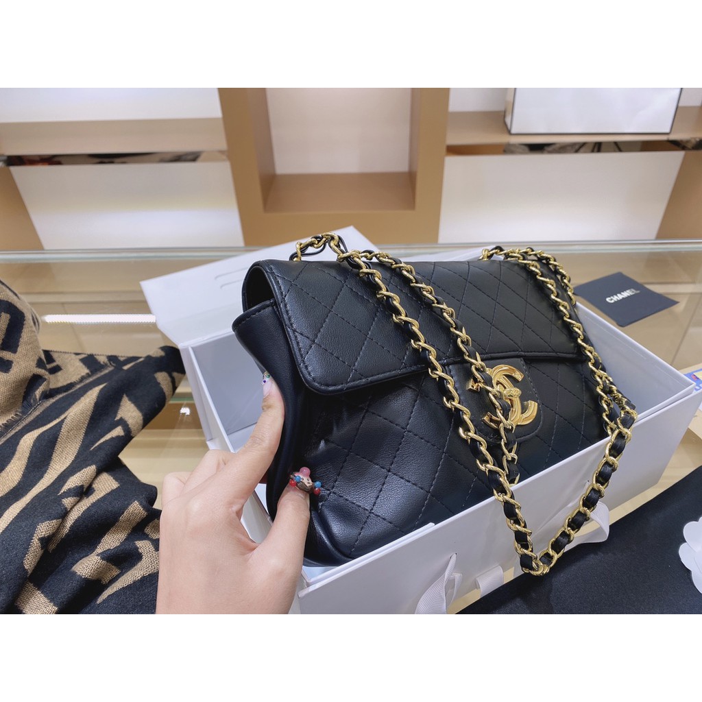 2021 latest chanel_ single shoulder diagonal bag cf bag Cowhide trend ...