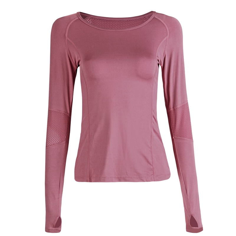 NEW2022Mesh stitching sports tops quick-drying clothes tight stretch ...
