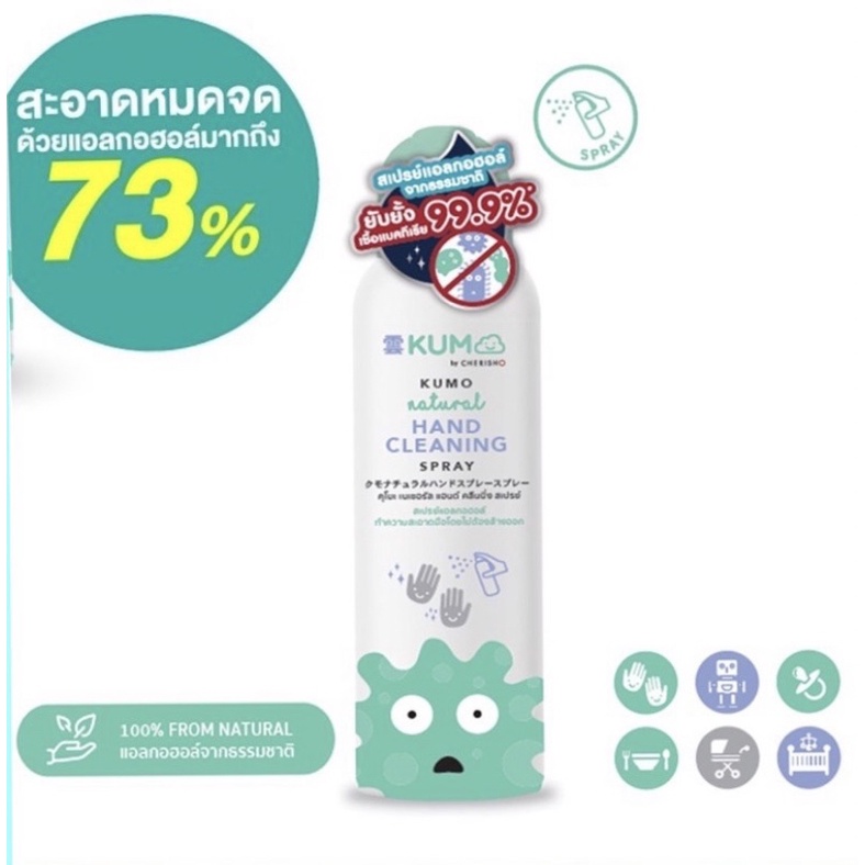 ใหญ่สุดคุ้ม 200 ML 73 Kumo Natural Hand Alcohol Spray - littlebaibua ...