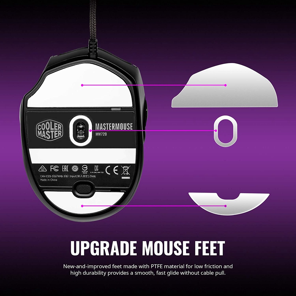 Cooler Master MM720 Black Matte Lightweight Gaming Mouse with ...