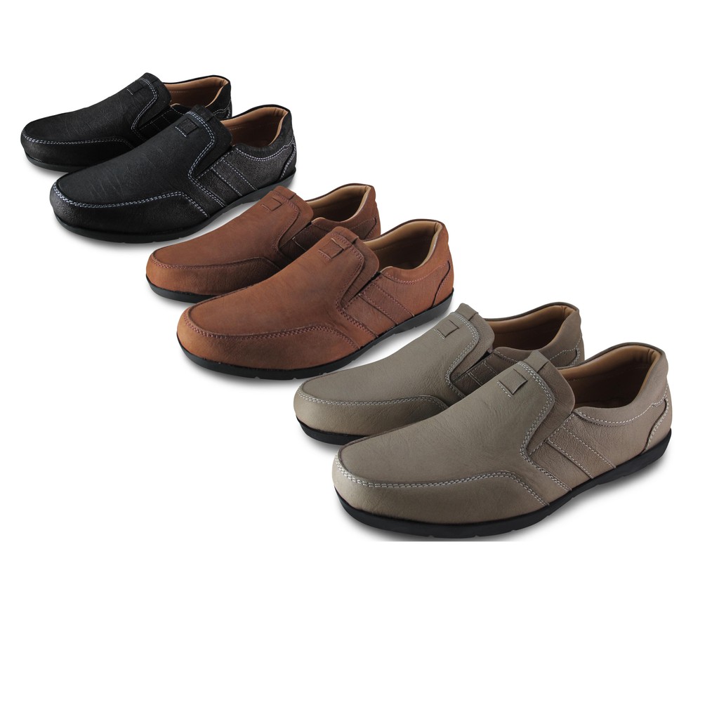 FREEWOOD CASUAL SHOES รองเท้าหนัง รุ่น 79-611 สีดำ สีน้ำตาล สีเผือก ...