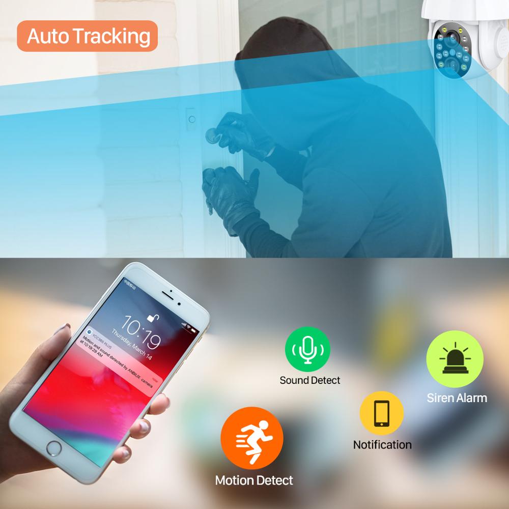 Cloud 3MP Dual Lens Wireless PTZ Camera Outdoor 1080P 4X Zoom Color IR ...