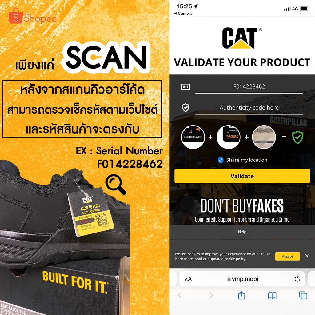 CAT Caterpillar รองเท้าเซฟตี้ผู้ชาย M Invader HI Steel Toe P91287 (6500 ...