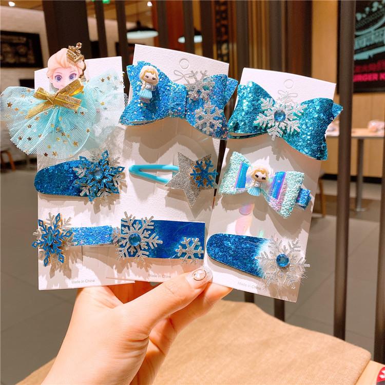 3PcsSet Girls Sweet Frozen Princess Aisha Bow Rainbow Hair Clips Kids ...
