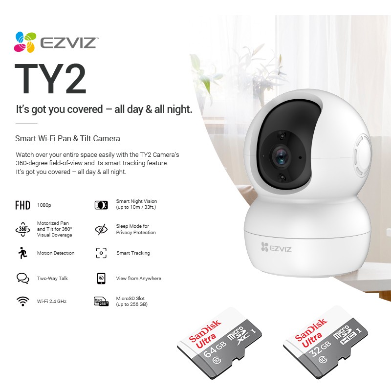 EZViZ TY1 / TY2 wifi Smart Home camera | Shopee Thailand