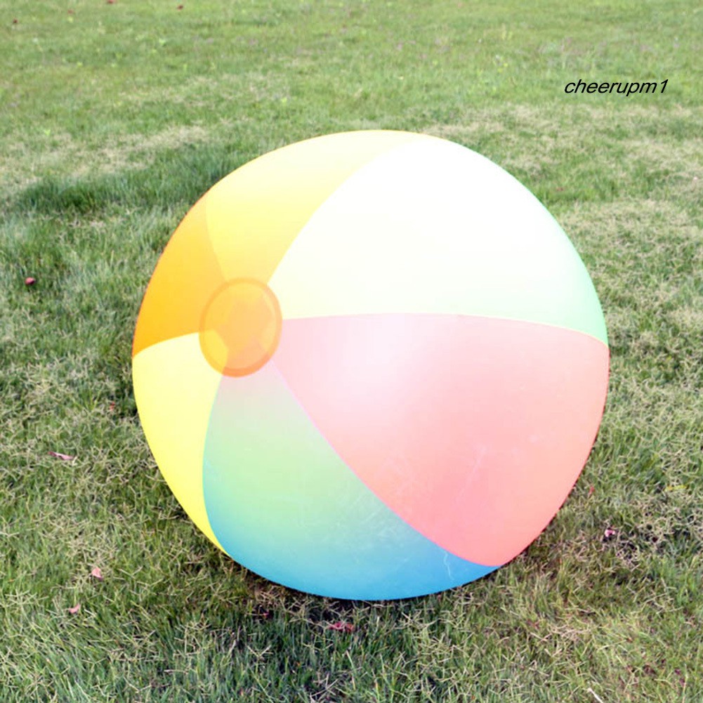 âœ”100cm Rainbow PVC Inflatable Kids Beach Ball Swimming Pool Outdoor ...
