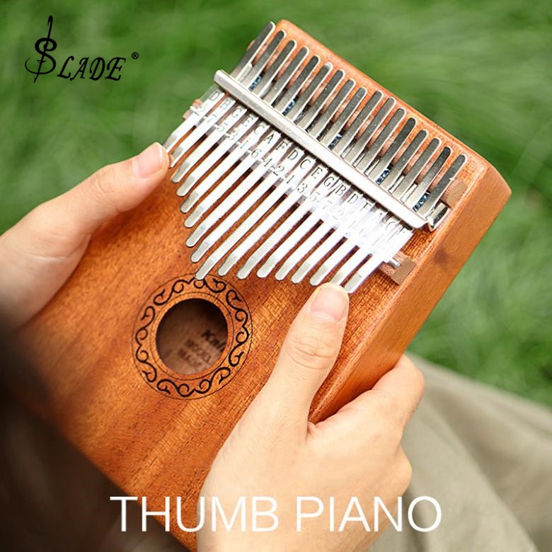 17 Key Green Kalimba Single Board Mahogany Finger Thumb Piano Mbira ...