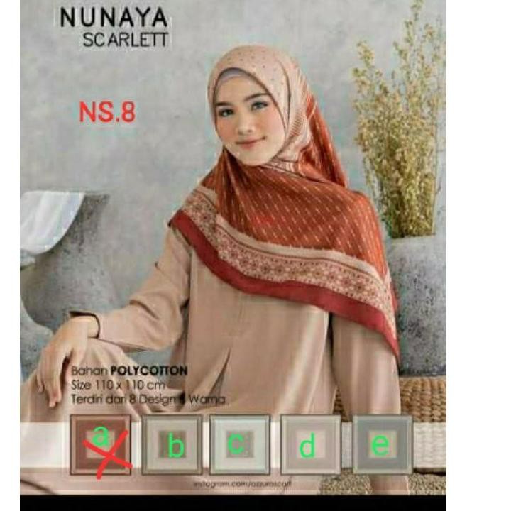 ผ้าคลุมฮิญาบ Nunaya Scarlett ทรงสี่เหลี่ยมผืนผ้า (Dot-764 ...