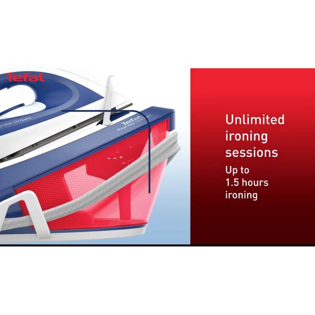 Tefal sv7120 เตารีดแรงดันไอน้ำ 6 บาร์ ความจุ 1.7 ลิตร กำลังไฟ 2380-2830 วัตต์ รุ่น Express ...