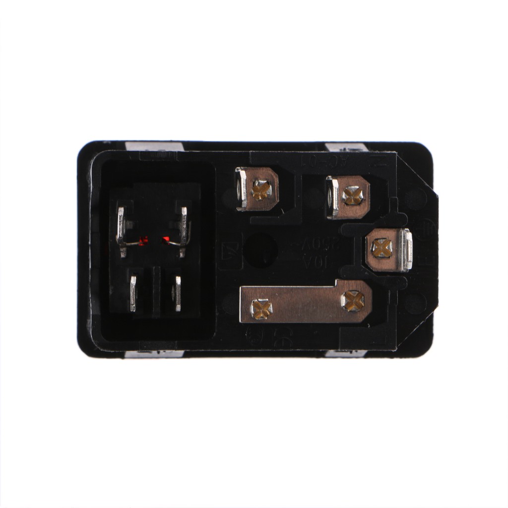 6A 250V 10A 125V SPST Rocker Switch 3 Pin IEC320 C14 Inlet Module Plug ...