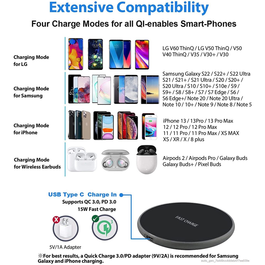 50w Qi Wireless Charger For Iphone 13 12 11 Pro Xs Max Mini X Xr Induction Fast Wireless ...