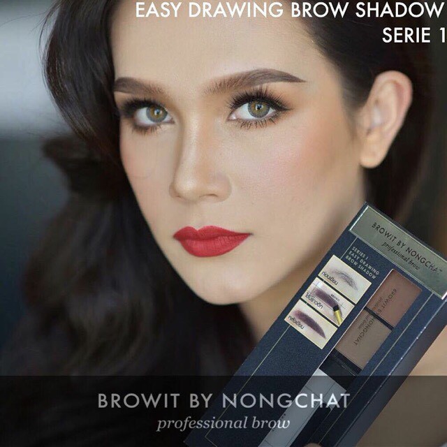 ชุดเขียนคิ้วน้องฉัตร BROWIT by Nongchat EASY DRAWING BROW SHADOW ฟรี สติ๊กเกอร์โครงคิ้ว 2 คู่ ...