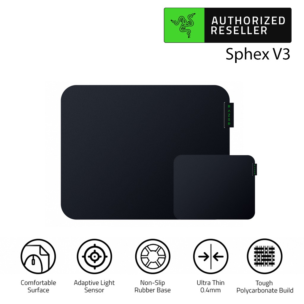 Razer Sphex V3 Hard Gaming Mouse Mat Ultra-Thin Form Factor Tough ...