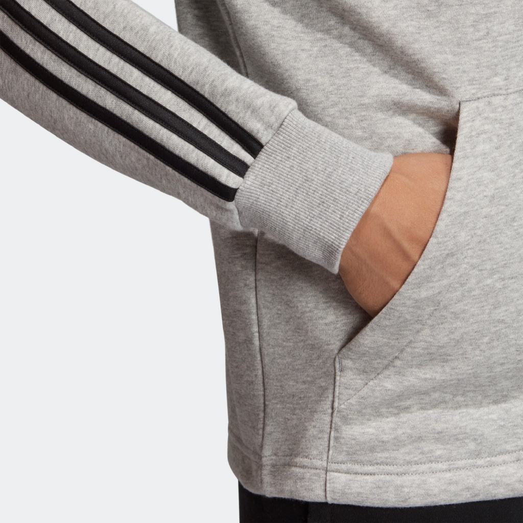 adidas เสื้อฮู้ดเฟรนช์เทอร์รีย์ Must Haves 3-Stripes ผู้ชาย สีเทา ...