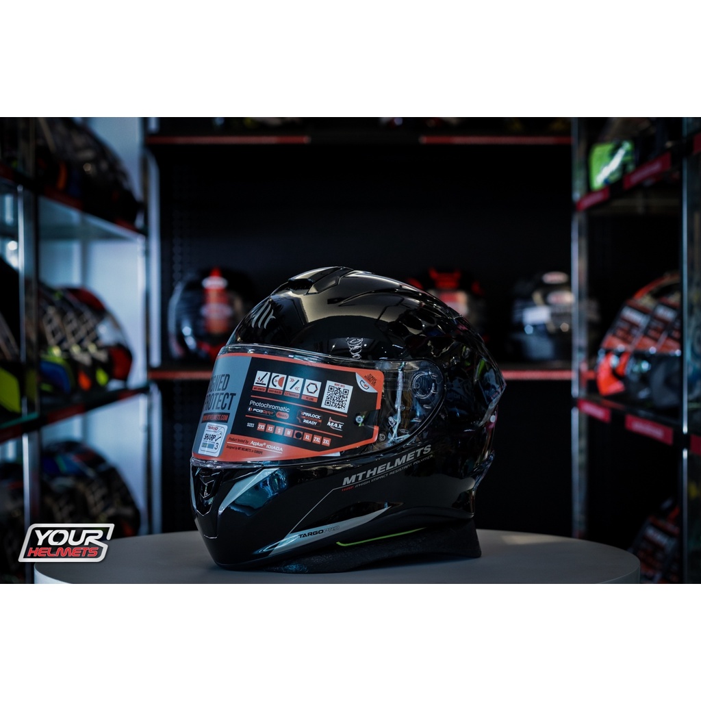 หมวกกันน็อค MT HELMETS TARGO PRO SOLID GLOSS BLACK - yourhelmetshop ...