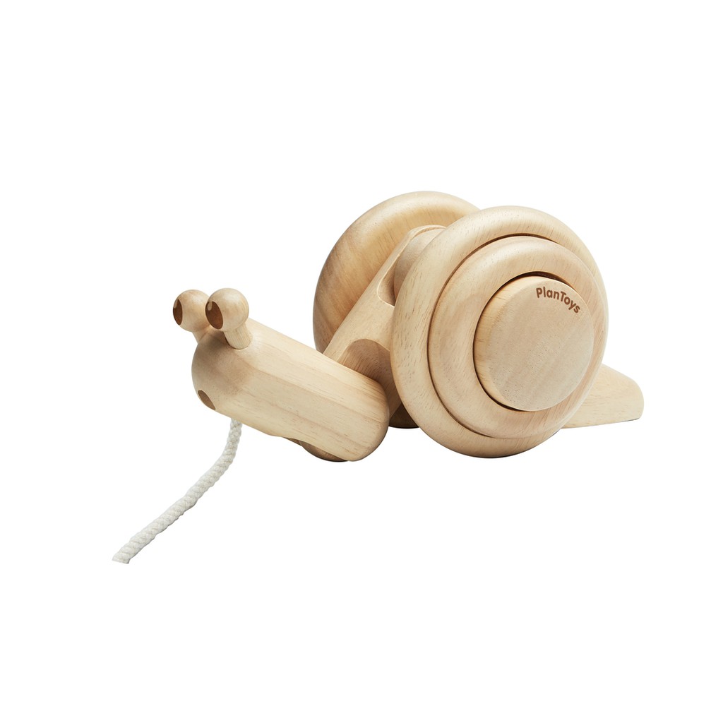 PlanToys PULL-ALONG SNAIL- NATURAL ของเล่นไม้ทากน้อยลากจูงสีธรรมชาติ ...