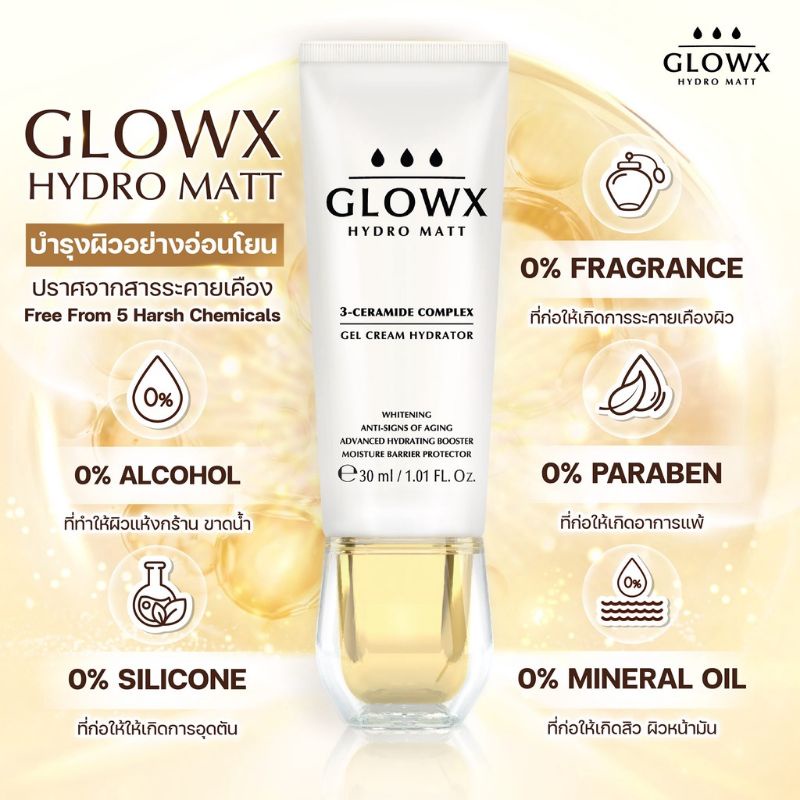 ส่งฟรี️GLOWX HYDRO MATT โกลว์เอกซ์ ไฮโดร แมทท์ เจลครีมมอยส์เจอร์ไรเซอร์ ...